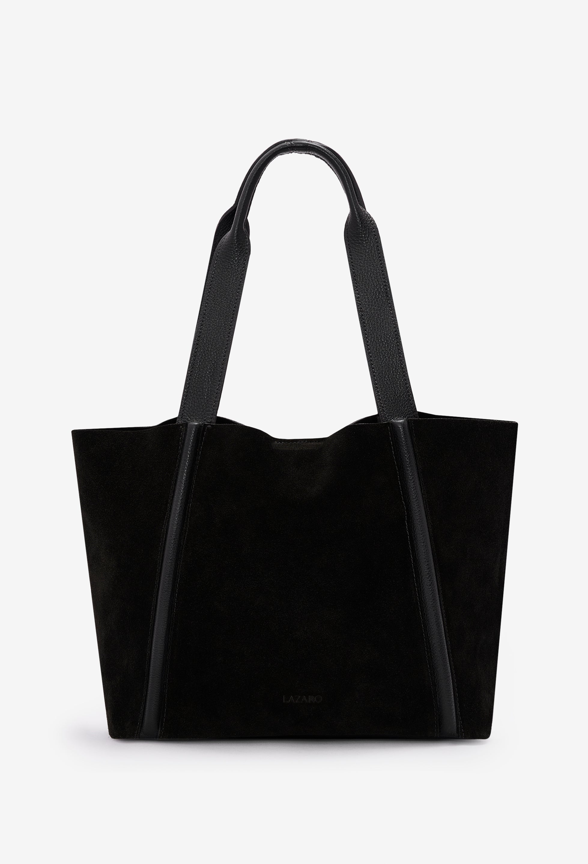 Sami Leather Tote Bag - Black Suede | Free Worldwide Shipping | Lazaro