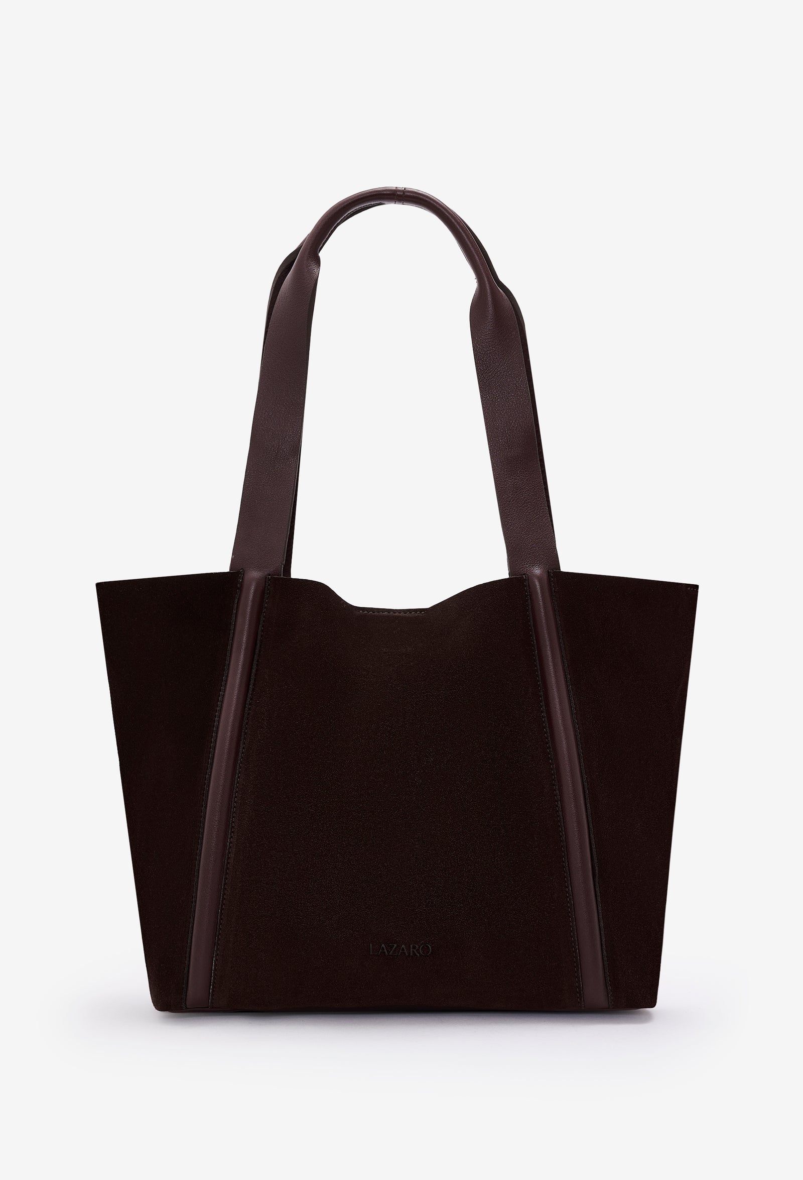 Sami Leather Tote Bag - Brown Suede | Free Worldwide Shipping | Lazaro