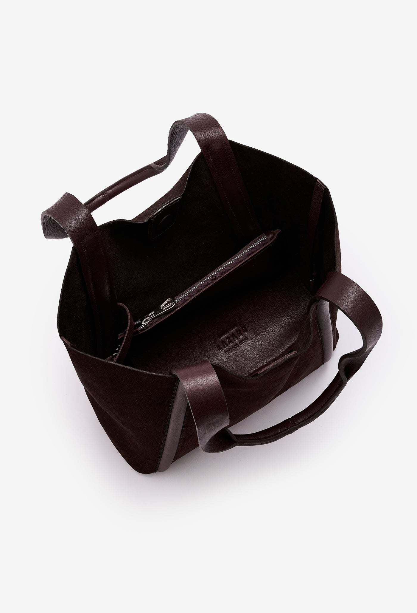 Sami Leather Tote Bag - Brown Suede | Free Worldwide Shipping | Lazaro
