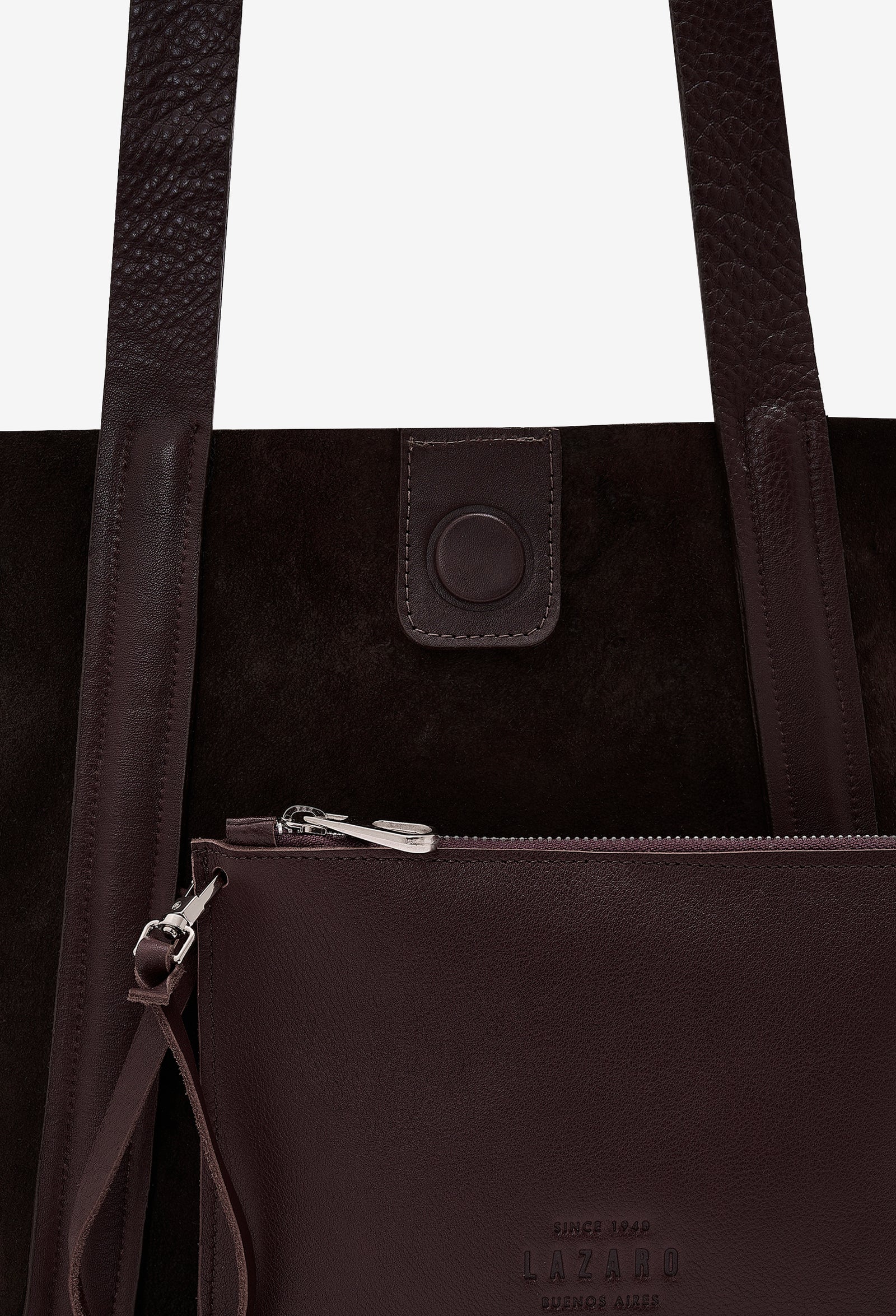 Sami Leather Tote Bag - Brown Suede | Free Worldwide Shipping | Lazaro