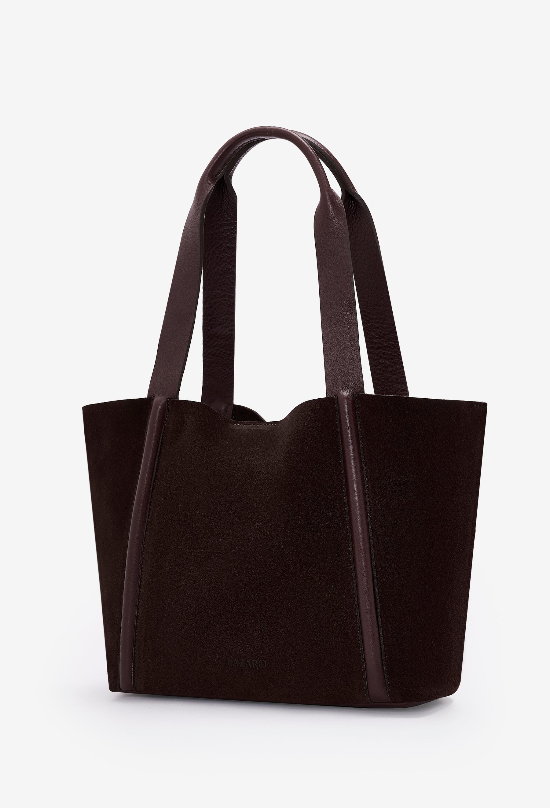 Sami Leather Tote Bag - Brown Suede | Free Worldwide Shipping | Lazaro