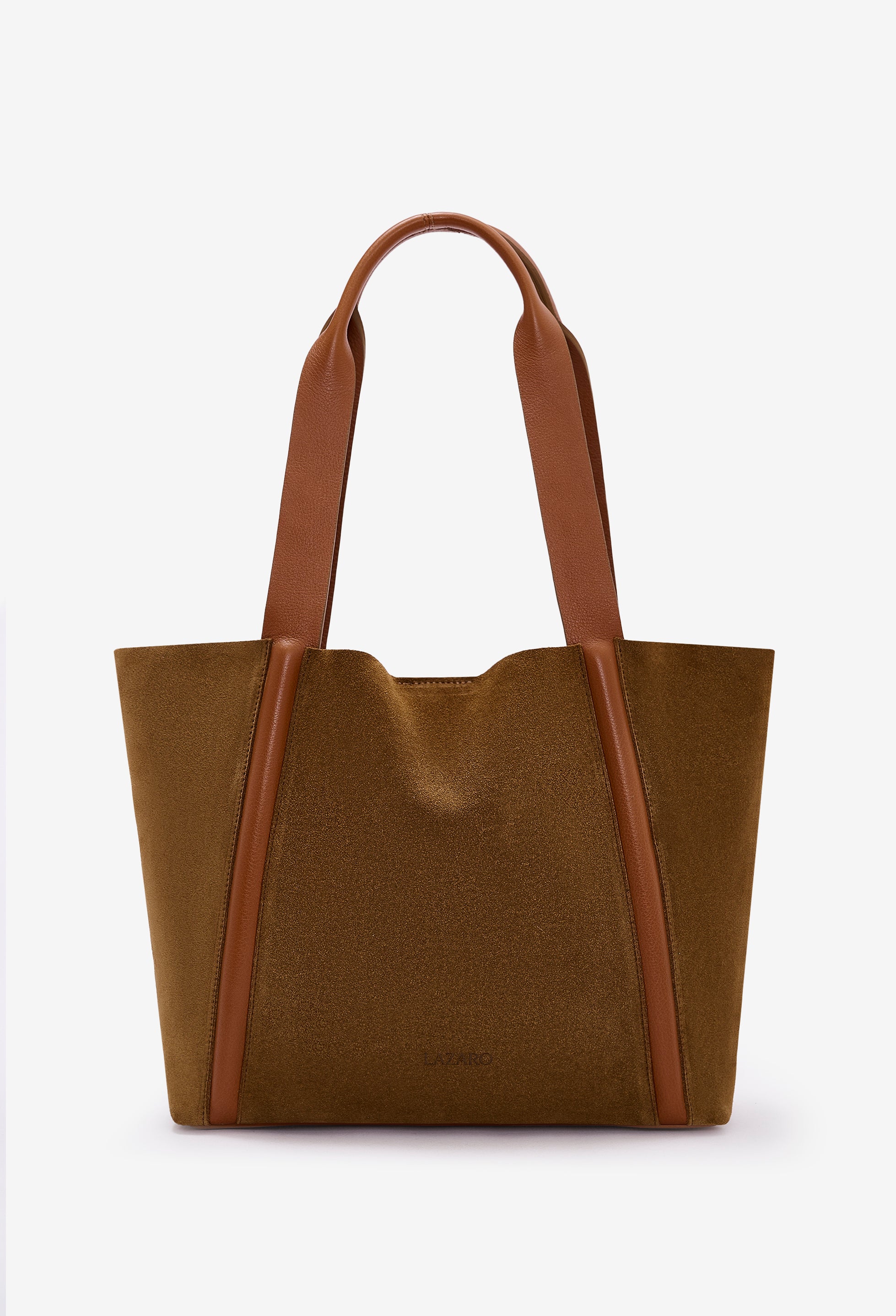 Sami Leather Tote Bag - Tan Suede | Free Worldwide Shipping | Lazaro