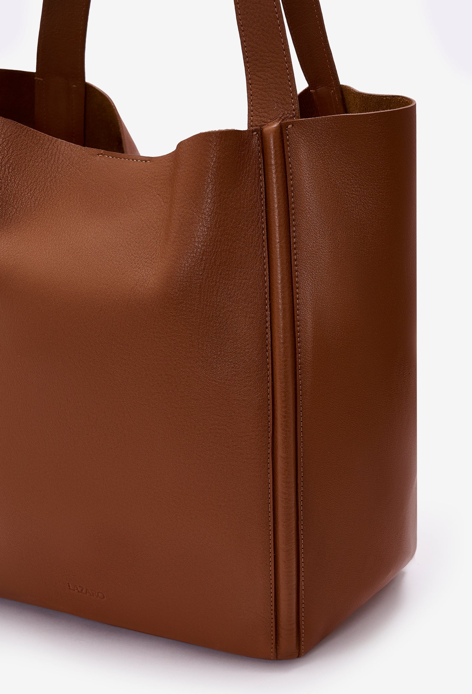 Tala Large Leather Tote Bag Cognac | Free Worldwide Shipping | Lazaro
