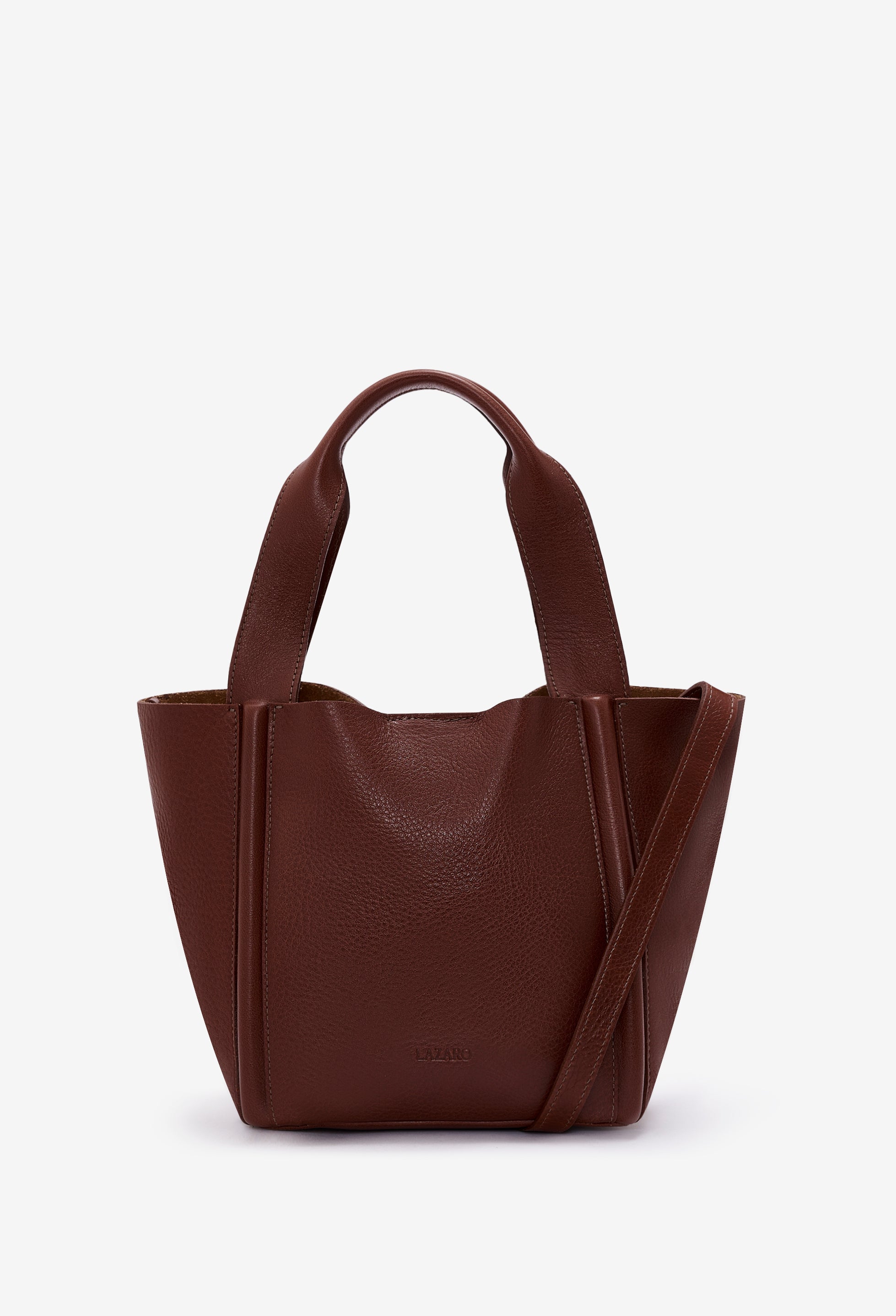 Tala Small Leather Tote Bag Brown | Free Worldwide Shipping | Lazaro