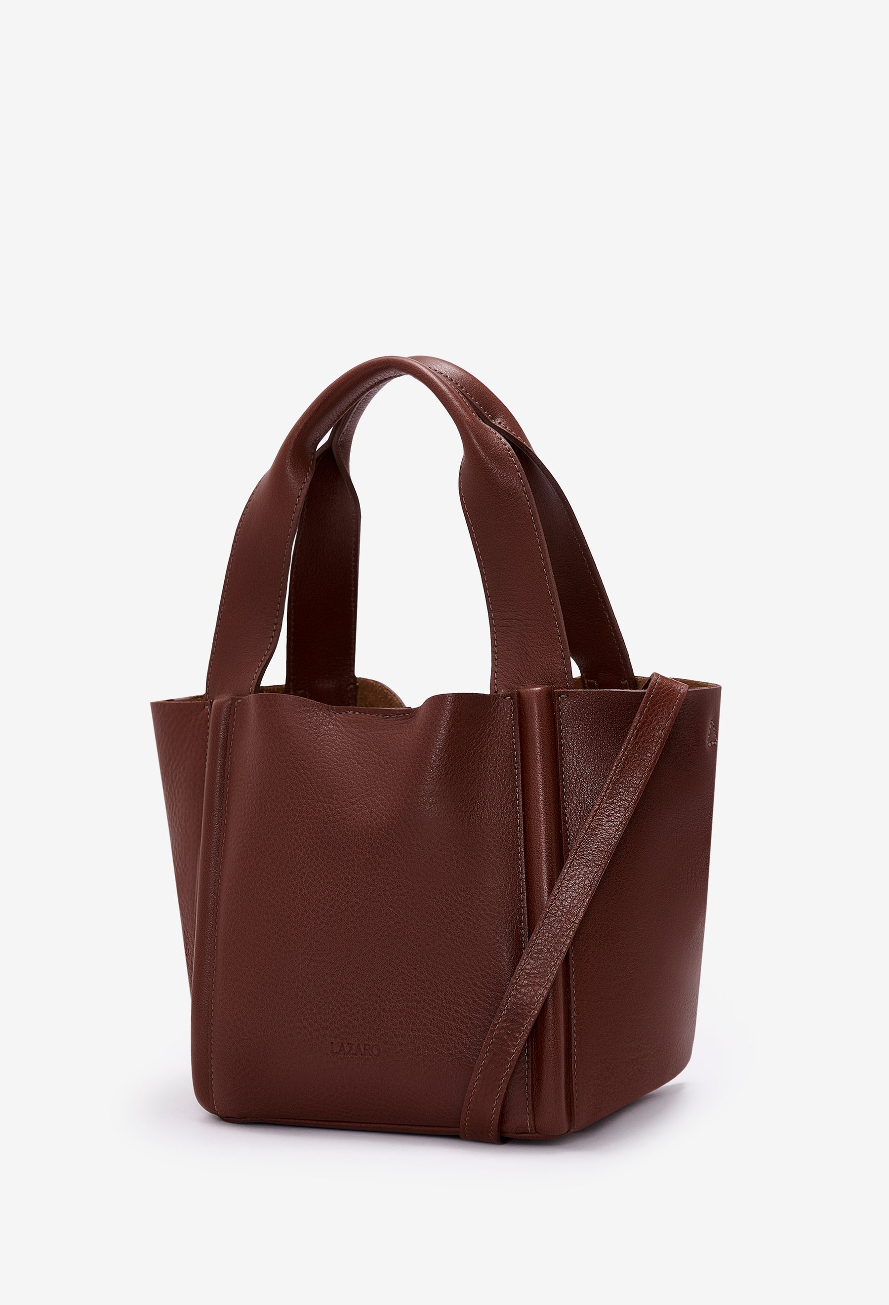 Tala Small Leather Tote Bag Brown | Free Worldwide Shipping | Lazaro