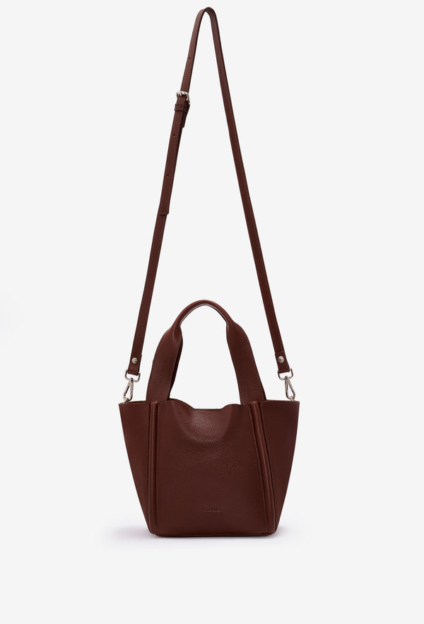 Tala Small Leather Tote Bag Brown | Free Worldwide Shipping | Lazaro