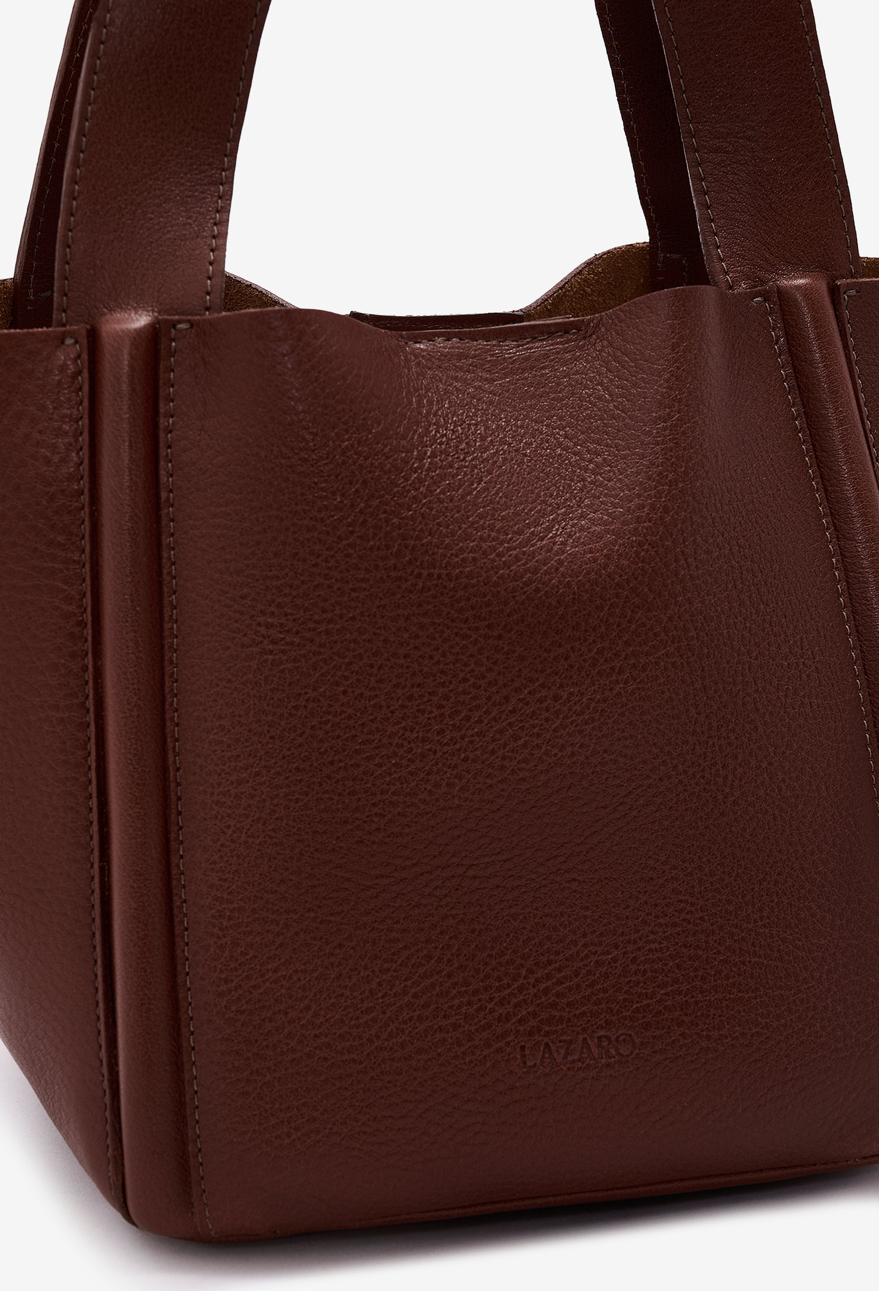 Tala Small Leather Tote Bag Brown | Free Worldwide Shipping | Lazaro